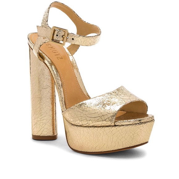 SCHUTZ | Shoes | Revolve Schutz Jane Metallic Platform Heels | Poshmark